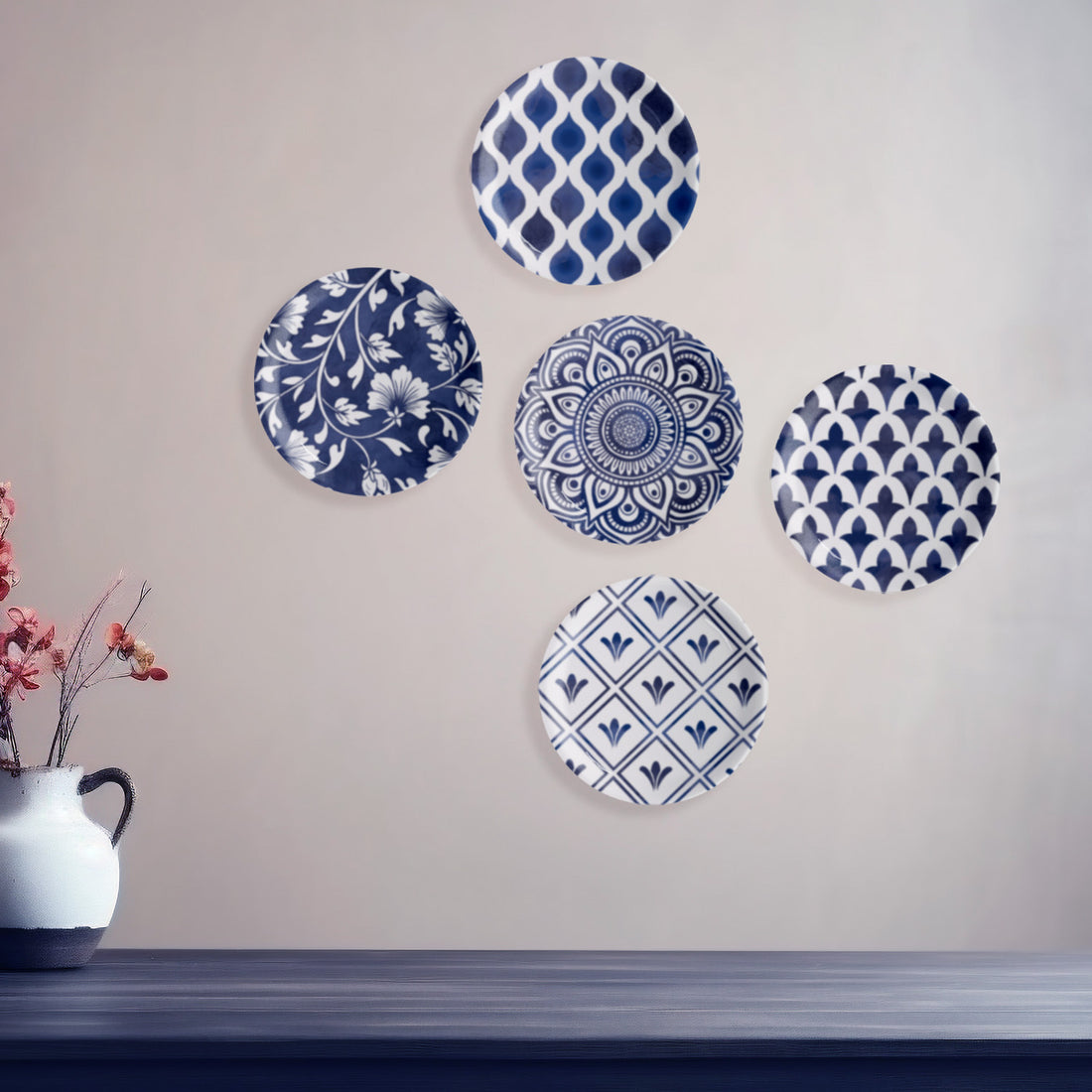 Buy Mediterranean Mosaic Wall Plates Set of 5 Online - Nestroots