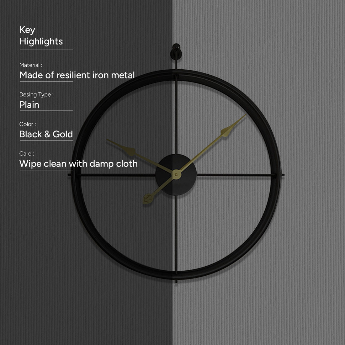 Stark Iron Timepiece Wall Clock | Designer Wall Clock at Best Price ...