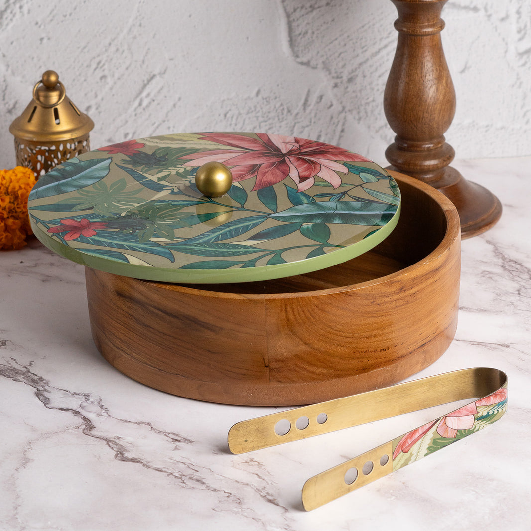 Buy Wooden Chapati Box Online | Casserole, Designer Roti Box | Wooden ...