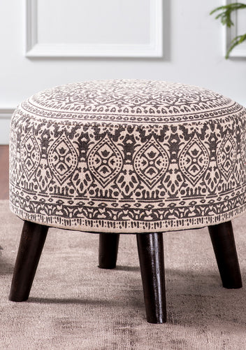 Buy Zebra Fabric Jute Metallic Stool Online in India | Nestroots