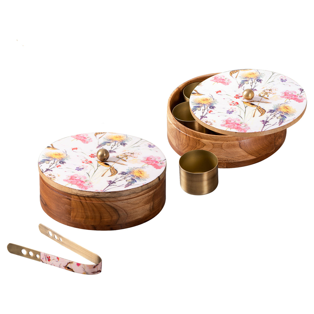 Buy Flower Enamel Print Masala & Roti Box Set Online in India – Nestroots